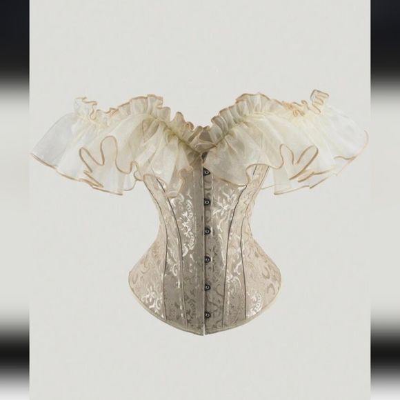 Tops | Elegant Cream Offshoulder Corset | Poshmark
